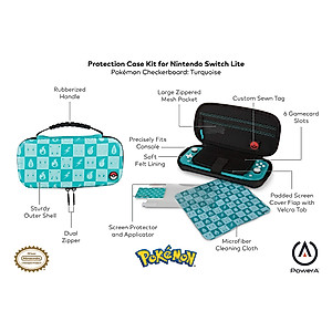 PowerA Protection Case Kit for Nintendo Switch Lite - Pokemon Checkerboard: Turquoise