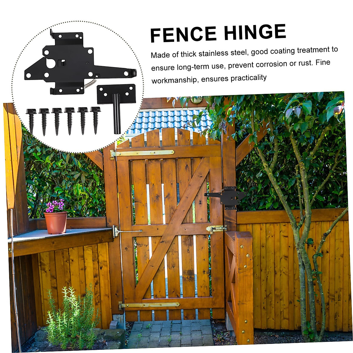 Fence Door Hinge Gate Locks for Outdoor Fence Hidden Door Gate Latches for Metal Door Closer Hinge Metal Fencing Double Sided Door Lock Fence Gate Lock Gate Locks for Wooden Fence