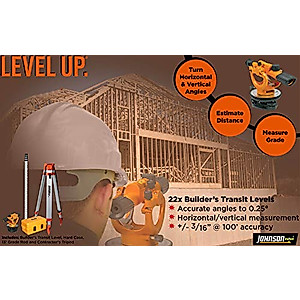 Johnson Level & Tool 40-6912 22X Builder's Transit Level System, Orange, 1 Kit