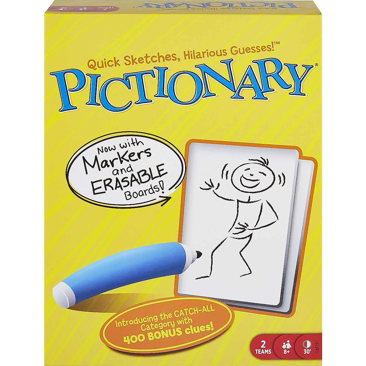 Mattel Games Pictionary Board Game, Drawing Game for Kids, Adults and Game Night, Unique Catch-All Category for 2 Teams (Amazon Exclusive)
