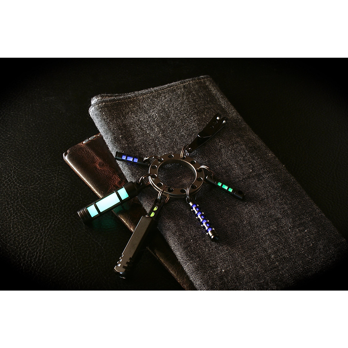 UFO-MS Mothership Titanium Keychain Organizer for Everyday Carry Keyring Customization, Key Organizer, Holder, Pocket Key Chain, Keeper, Compact, 12 Holes