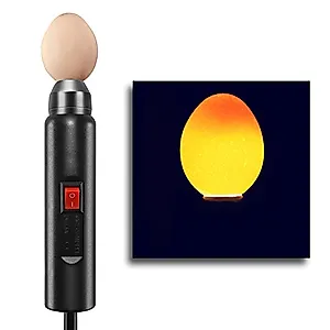 Flexzion Egg Candler Tester, Bright Cool LED Light Candling Lamp for All Chicken Dark Quail Duck Canary Eggs, Portable Flashlight Incubator w/Charger Adapter