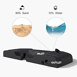 PURPLE LEAF Patio Umbrella Base Water & Sand Filled Weighted Base Outdoor Umbrella Base for Cantilever Offset Patio Umbrella, 300 Lbs