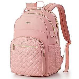 RJEU Girls School Backpack,Cute Backpack for Women with Laptop Compartment,Teen Bookbag for College Travel Work,Mochilas Escolares para Niñas,Pink