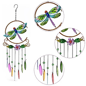 Wind Chimes for Outdoor Garden Patio Decor, Birthday Memorial Gifts for Women Mom Grandma Wife Daughter, 22" Metal Dragonfly Windchimes Hanging Outside Yard Balcony Porch Backyard