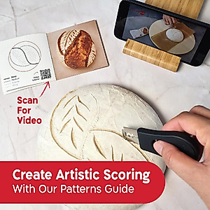 KNEADACE Extractable & Magnetic Bread Lame Dough Scoring Tool - Professional Sourdough scoring tool for Sourdough Bread baking & Bread Making Tools - Scoring Patterns booklet & 5 Razor Blades