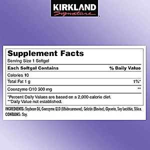 Kirkland Signature Maximum Potency CoQ10 300 mg 100 Softgels Each (100 Softgels (Pack of 2))