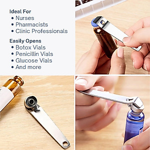 3 Pack Mini Vial Openers - Versatile Stainless Steel Oral Liquid Decappers for Botox, Medicines, and Beverages - Compact and Durable Bottle Opener Tool for Nurses, Pharmacies, and Home Use