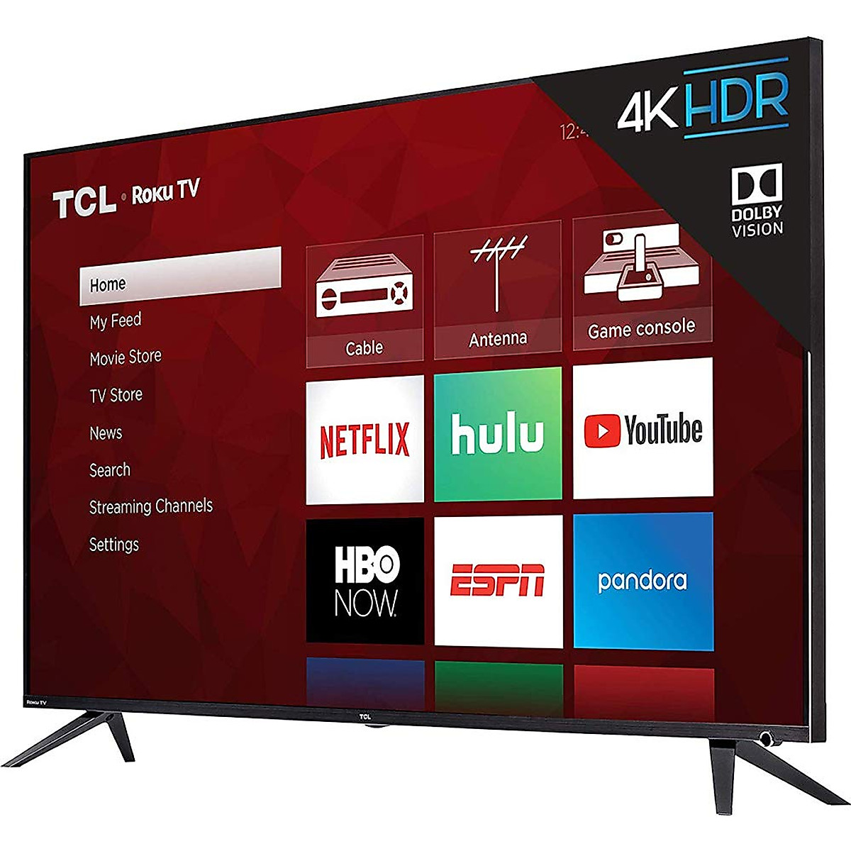 TCL 75R617 75-inch 6-Series 4K UHD Dolby Vision HDR Roku Smart TV Bundle with 37-70-inch Low Profile Wall Mount Kit, Deco Gear Wireless Keyboard and 6-Outlet Surge Adapter with Night Light