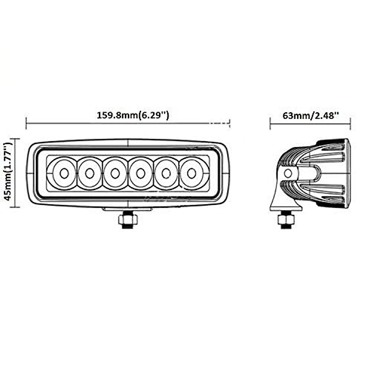 Handxen Boat Deck Light - LED 18W 1600 Lumen Spreader - Long Lasting - Flood Marine-Grade T-Top Boat Deck Lights - Extremely Bright - Durable Quality - Ideal for Marine Boats Cars Trucks (2 Pack)