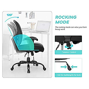Big and Tall Office Chair 400lbs Wide Seat Mesh Desk Chair Massage Rolling Swivel Ergonomic Computer Chair with Lumbar Support Adjustable Arms Task Chair for Heavy People