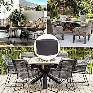 Round Garden Furniture Covers 43x28in, Protects the Furniture From Damage, Waterproof, 420D Patio Furniture Protector Cover, for Outdoor Furniture, Patio Table