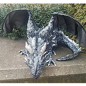 SANLINGBA 2022 New Squatting Dragon Sculpture-Dragon Guardian, Gothic Dragon Statues, Garden Gargoyle Figurine, Resin Lifelike Dragon Yard s, Long-Lasting Colorfast Ornaments Patio, Black, 20×15×10cm