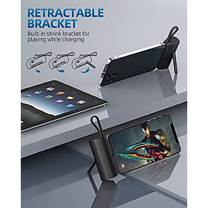 Abnoys Power-Bank-Portable-Charger - 8000mAh Ultra Compact Portable Phone Charger 5V3A Output Battery Pack Built-in Type-C Cable and Cell Phone Holder Compatible with iPhone and Samsung, etc. (Black)