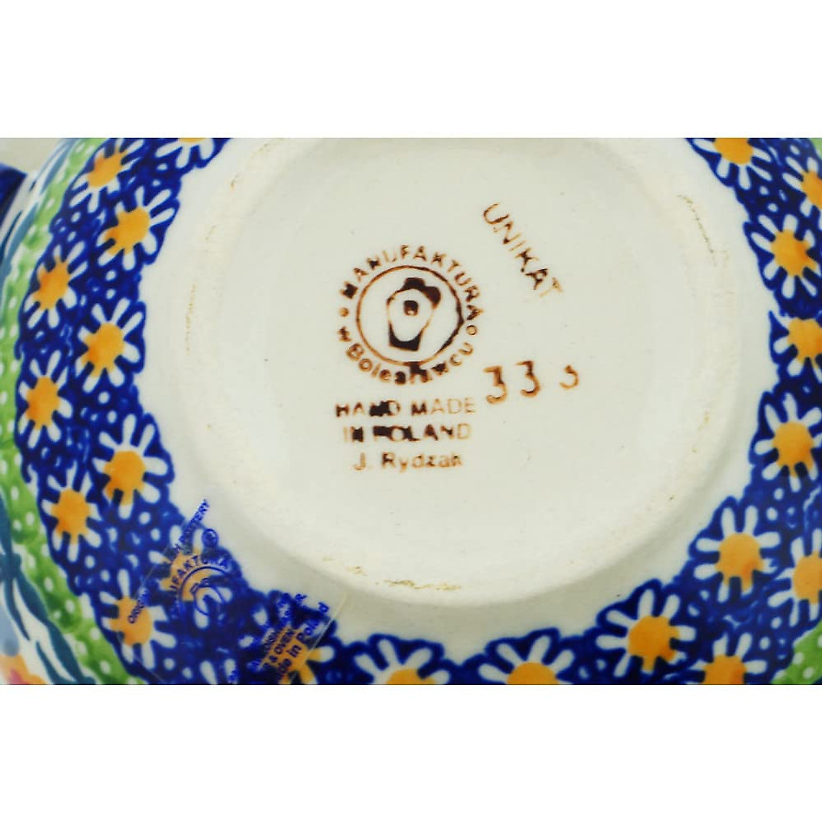 Authentic Polish Pottery 20 oz Bouillon Cup (Pretty Little Whirl Theme) Signature UNIKAT + Certificate of Authenticity