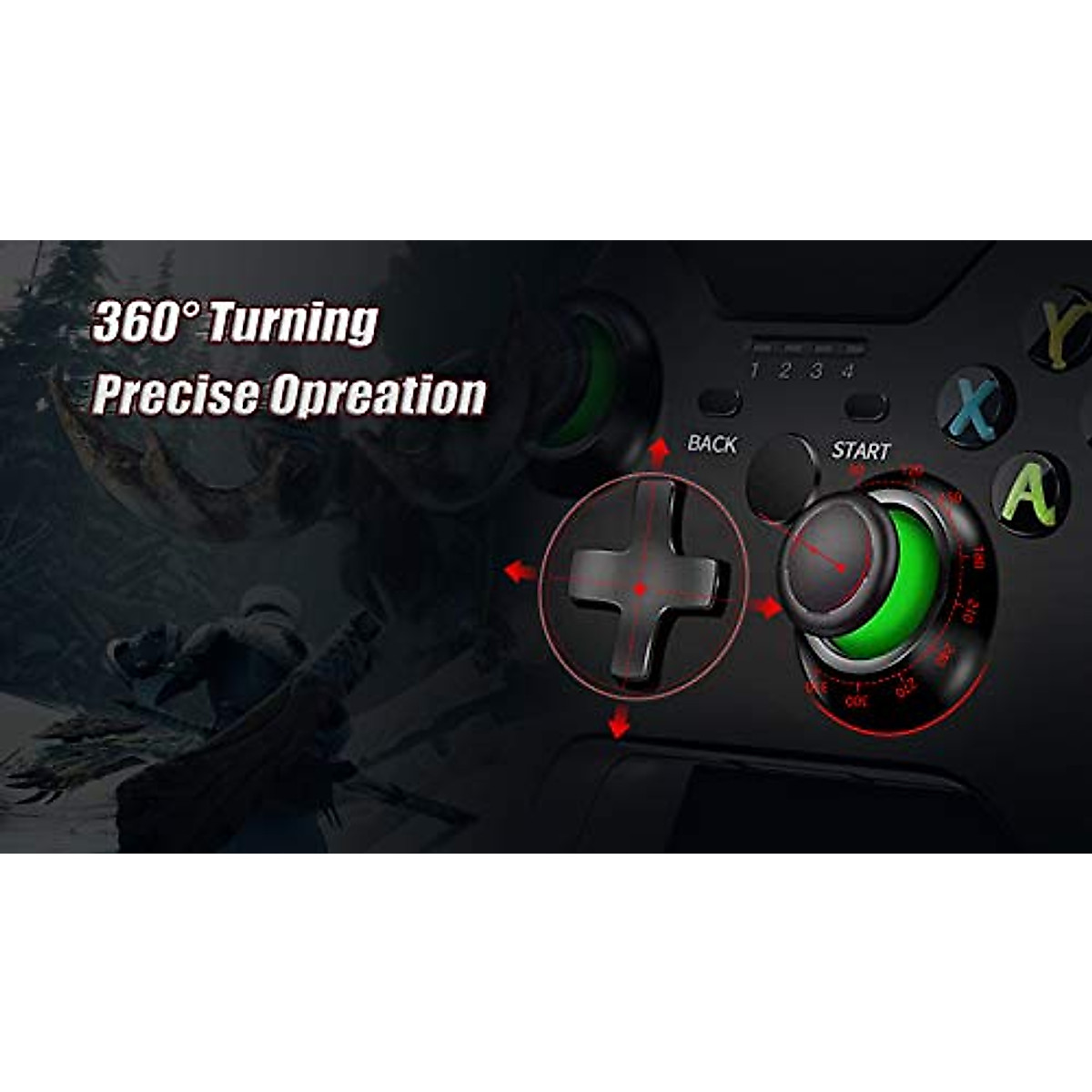 RIBOXIN 2.4G Wireless Controller for Xbox One Game Controller for Xbox one/Xbox one S/Xbox one X Wireless Controller PC Controller Pro Game Controller for Xbox and PC (with No Audio Jack)