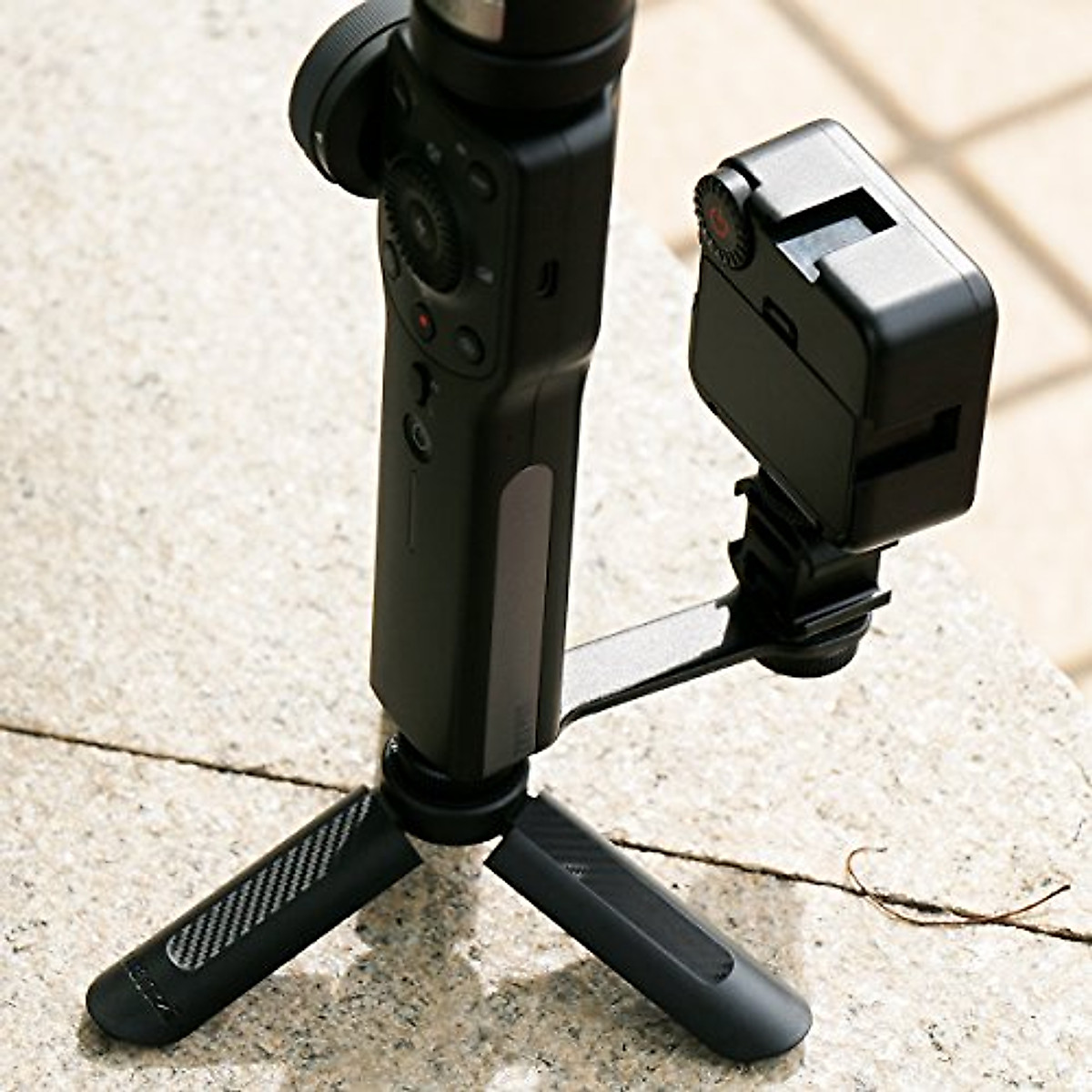 Ulanzi PT-3 Triple Cold Shoe Gimbal Microphone Mount Extenstion Bar, w 1/4 inch Adapter Video Light Microphone Mount Compatible for DJI OM 4/OSMO Mobile3/Zhiyun Smooth q 4/Feiyu Gimbal Stabilizer