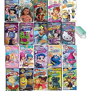 Play Pack Grab and Go Assorted Set For Girls, Princess and Many More (12 Different Packs Guaranteed) and 12"Thank You" Cards, Great for Party Favors and Supplies