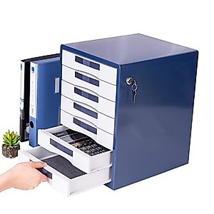 Desktop File Cabinet - Desktop Storage Box With Drawers, Flat File Cabinet, 7-Layer Drawer Storage Organization, With Lock Drawer Organizer, Suitable For Office Supplies, Aluminum Alloy ( Size : B )