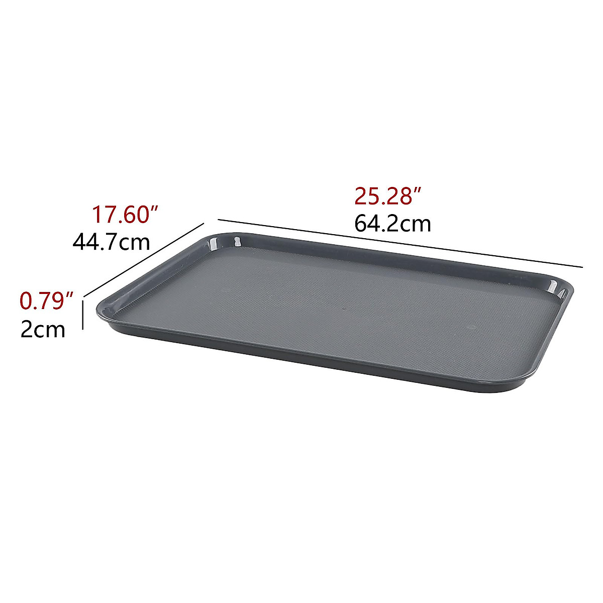 Nicesh 6-Pack Large Plastic Serving Trays, 25.28" x 17.06" Plastic Tray/Animal Feeding Tray or Planter Tray for Storage Shoes, Boots