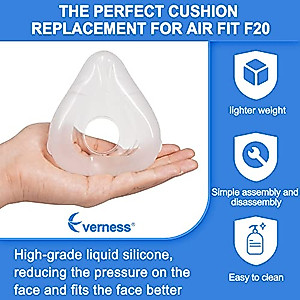 Everness 2 Packs Replacement Cushion (S) for F20, Reliable Seal & Softer Fit, Compatible with Original Frame, Great-Value & Durable Replacement Supplies (S)