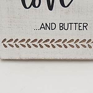 The Secret Ingredient Is Love and Butter Sign, Cutting Board Kitchen Farmhouse Decor, Kitchen Wall Decorations for Home,3.88’’ X 0.75’’ X 6.25’’