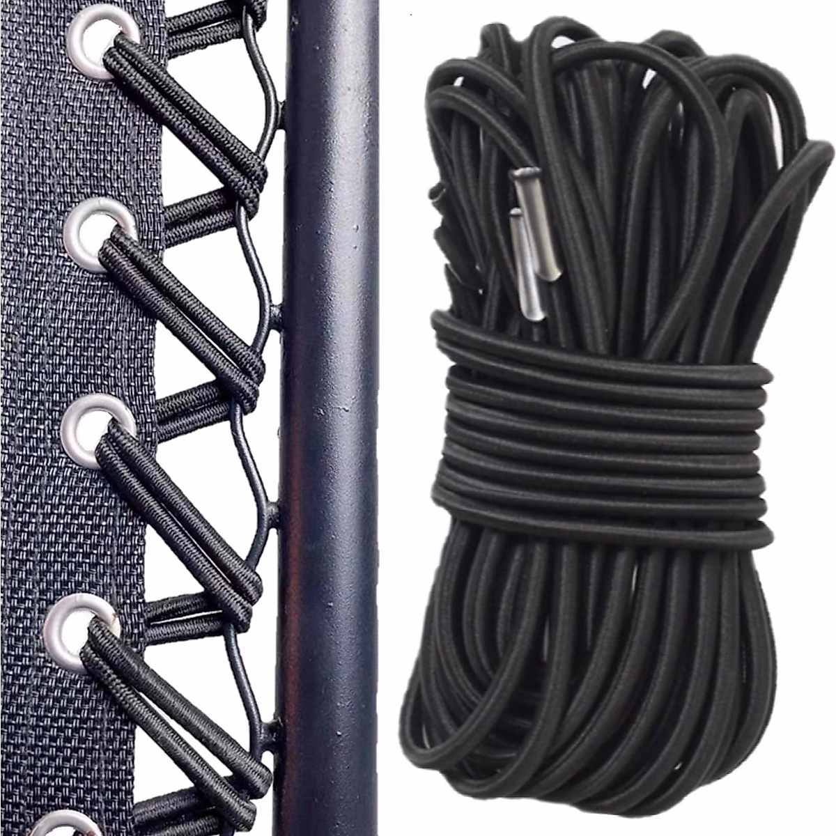 Zero Gravity Chair Cord Replacement, 4 Pack, Elastic Cord for antigravity Chair, Patio Recliner Chair, Lawn Bungee Chair, Beach Chair, Lounge Chair, Outdoor String Chair, Nylon Stretch String Cord