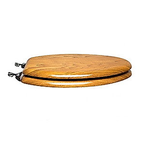 Bath Décor 5F1E4-17CH Hand-Selected Premium Grade Wood, Decorative Front Toilet Seat, Mustard Yellow