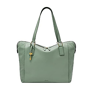 Fossil Women's Jacqueline Eco-Leather Tote Bag Purse Handbag, Sage (Model: ZB1682343)