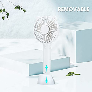 MILPROX Mini Handheld Fan, Updated Light Portable Personal Hand Fan Battery Operated USB Rechargeable 3 Speed Cute Fan Desk Table Fan for Kids Girls Woman Home Office Outdoor Travel-White New
