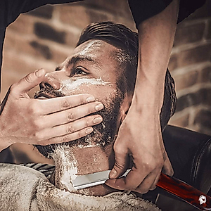 Krisp Beauty Professional Classic Straight Edge Barber Razor For Close Shaving - Salon Quality Manual Men's Beard Cut Throat Shavette With 10 Shaving Blades