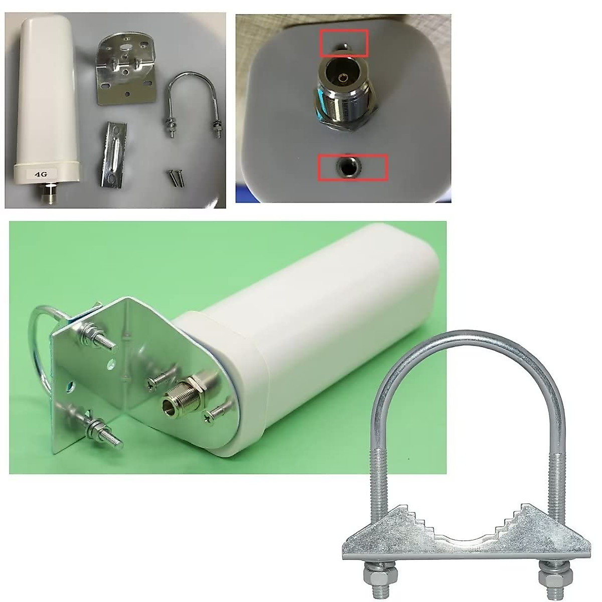 Chaowei 2 pcs Outdoor WiFi Antenna Mounting Bracket with U-Bolt - Magnetic Stainless Steel Hardware for 4G LTE, Ham Radio, and TV Antennas