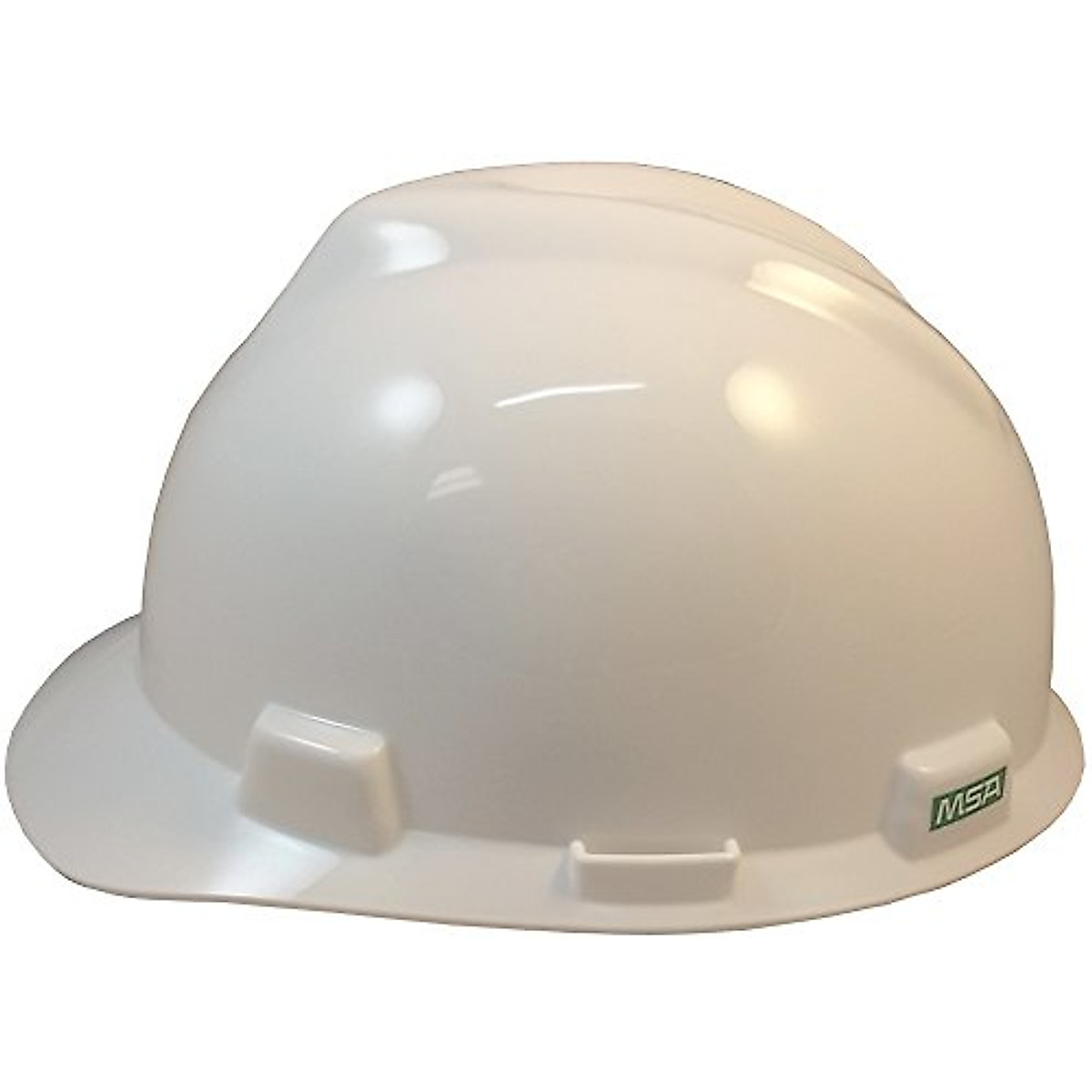 MSA V Cap Style Hard Hats with Lightweight Staz-On Suspension with Tote Bag - White