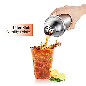 TAHAILIN Cocktail Shaker,24oz Martini Shaker-Built in Strainer,Professional 18/8 Grade Stainless Steel Bar Tools,Drink Shaker,Bartender Kit Gifts