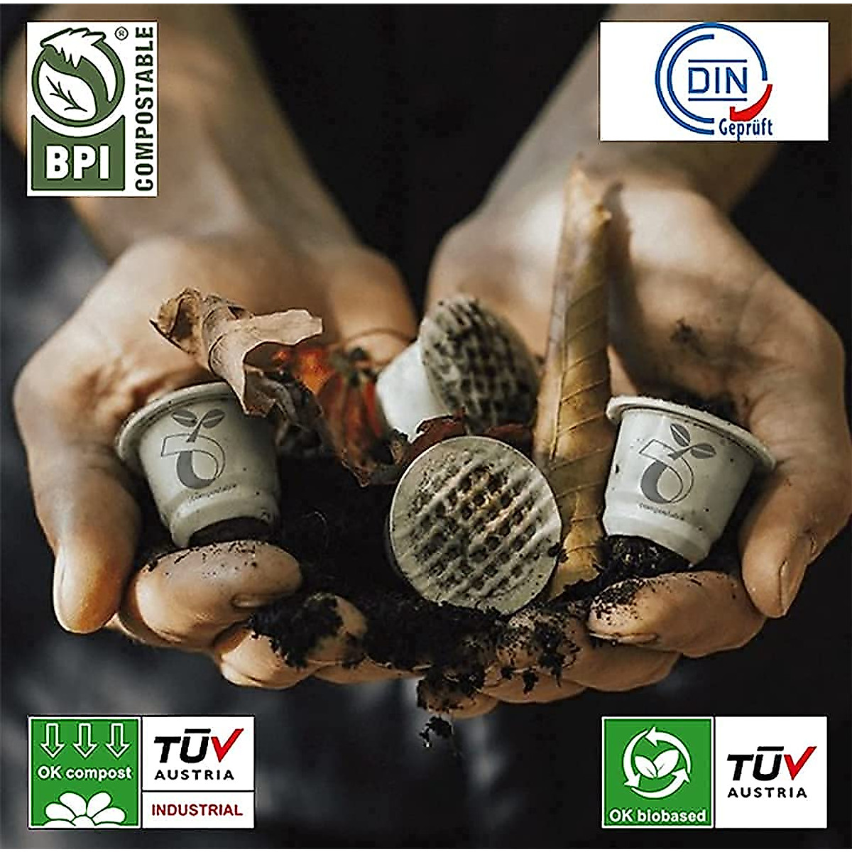 Artizan Coffee USDA Organic Espresso Coffee Capsules For Nespresso Original | Flavors Variety | 40 Compatible Compostable Pods