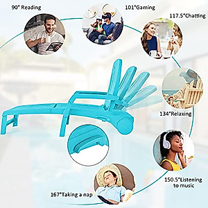 Giantex Chaise Lounge Outdoor, 6 Adjustable Backrests Lounge Chair Recliner, Outdoor Furniture for Patio Poolside Garden, Foldable Sun Lounger with Wheels (1, Turquoise)