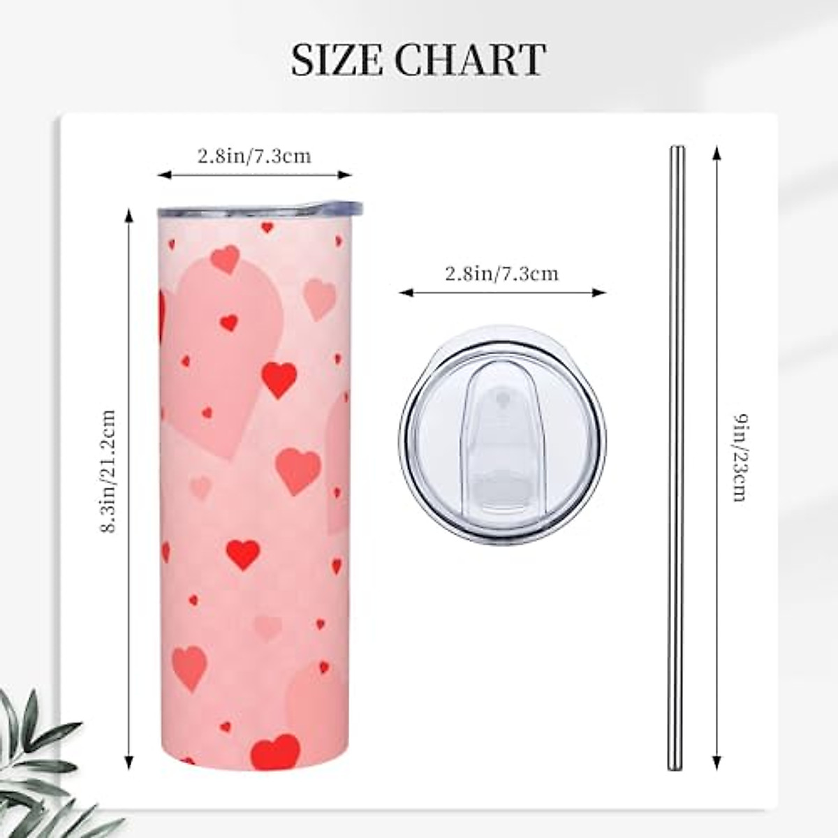 AFHYZY 20 oz Skinny Tumbler Reusable Coffee Travel Mug with Lids and Straws, Insulated Coffee Cups 20oz Stainless Steel Water Bottles Leak Proof for Home, Adults - Mother's Day