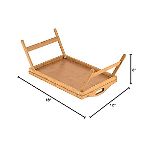 Home-it Bed Tray table with folding legs, and breakfast tray Bamboo bed table and bed tray with legs