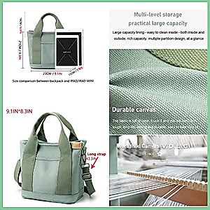 Misawa Shinichiro Bag, Calendarm Japanese Handmade Large Capacity Multi-pocket Handbag, Women's Tote Crossbody Canvas Bags (Green)