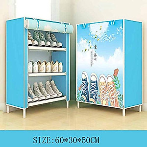 ANMMBER Simple Shoe Rack Multi-Layer Dust-Proof Household Shoe Rack Dust Resistance Lattices Non-Woven Fabric Shoe Rack (Color : D)