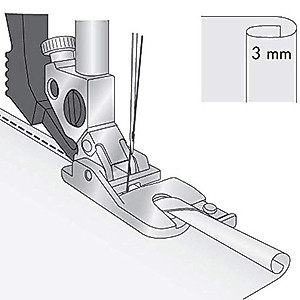 3Pcs Narrow Rolled Hem Sewing Machine Presser Foot Set (3mm, 4mm and 6mm) for All Low Shank Snap-On Singer, Brother, Babylock, Euro-Pro, Janome, Kenmore, White, Elna Sewing Machines