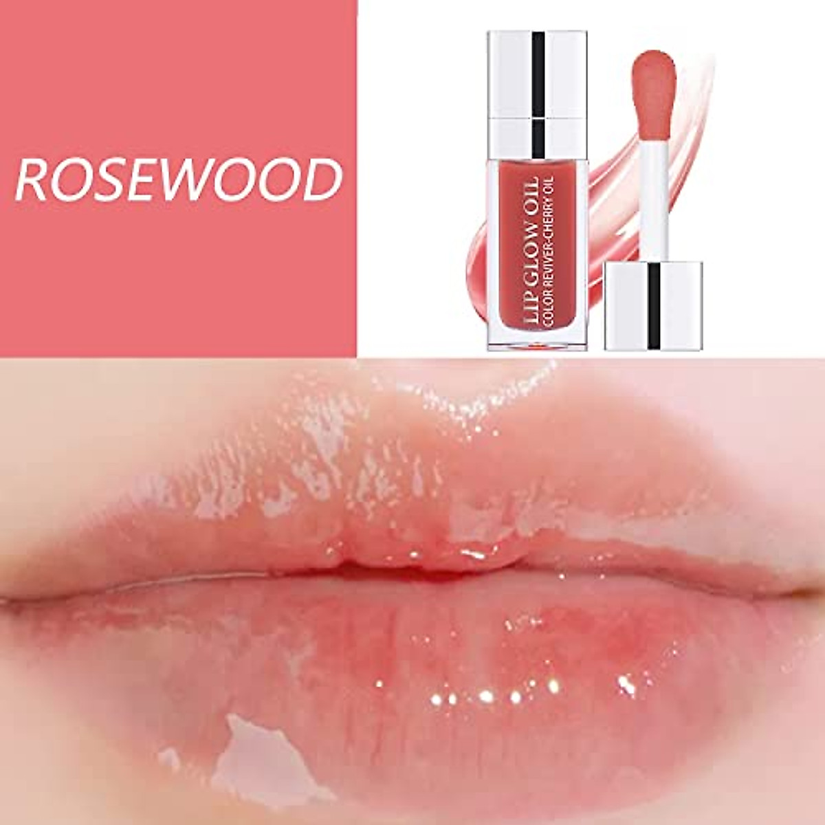 Sea-Maid Plumping Lip Oil, Hydrating Gloss Tinted Lip Balm Transparent Lip Care, Big Brush Head Glitter Shine, Long Lasting Nourishing Non-sticky Fresh Texture