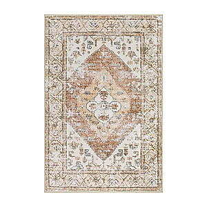Lahome Boho Kitchen Rugs Washable - 2x3 Small Non-Slip Entry Rugs for Inside House Oriental Throw Area Rugs for Bedroom Accent Distressed Floor Doormat Carpet for Bathroom Entryway Laundry Living Room