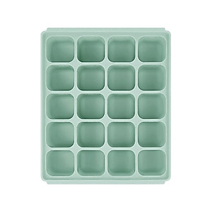 PETINUBE Silicone Freezer Tray, Baby Food Storage Cubes with Clip-On Lid, Freeze Baby Food, Soups, Purees, Ice, Easy and Safe Design, Made in Korea (20, Ocean Blue)