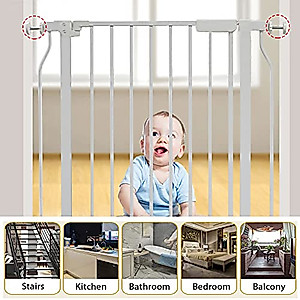 CALIDAKA 4 Pack 10MM Baby Gate Threaded Spindle Rod, M10 Spindle Rods Gate Spindle Rods Accessory Pressure Gate Replacement Parts Screw Mounted Bolts Kit for Gate/Stair Railing Safety Gate