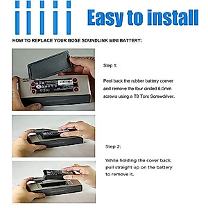 Emaks 7.4V,21.46Wh 061385 Battery 061384 061386 063287 for Bose Soundlink Mini I/Mini one/Mini Gen 1 Bluetooth Speaker US Version bateria para 413295 61385 61384 61386 63287