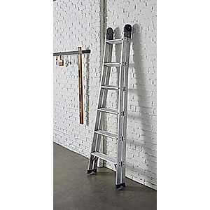 COSCO 20212T1ASE 16ft max Reach 2-in-One Extension Ladder, Steel Gray
