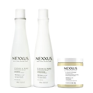Nexxus Clean & Pure Hair Regimen Pack Shampoo, Conditioner and Scrub Detox Hair Products Sulfate Free, Silicone free, Paraben Free 3 Count