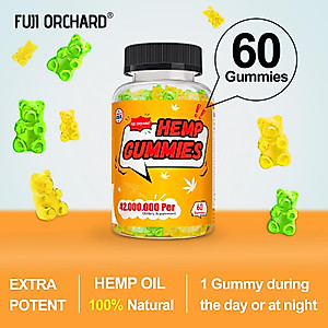FUJI ORCHARD 42000mg Hemp Gummies High Potency - Hemp Gummies for Deep Bedtimes & Relaxation - Natural Hemp Oil Gummy for Adults - Made in USA - Gluten Free & Vegan - 60 Count