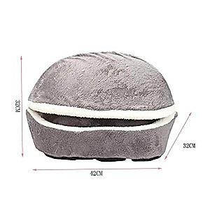 Bed Cat Bed Sleeping Bag Sofas Mat Hamburger Dog House Short Plush Small Bed Warm Puppy Kennel Nest Cushion 1Pcs Green